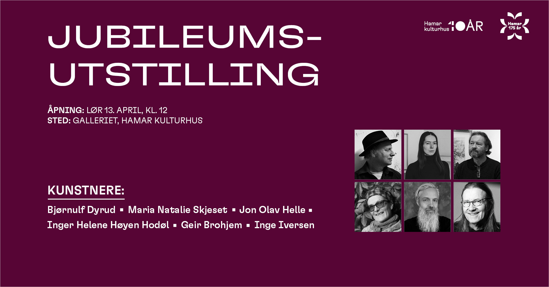 Jubileumsutstilling / Vernissage og Artist Talk - Hamar Kulturhus